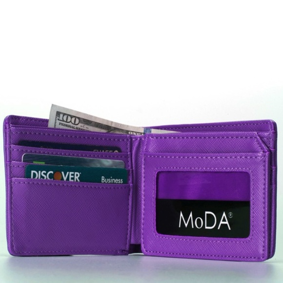 Moda | Bags | Classic Moda Purple Faux Leather Bifold Wallet | Poshmark